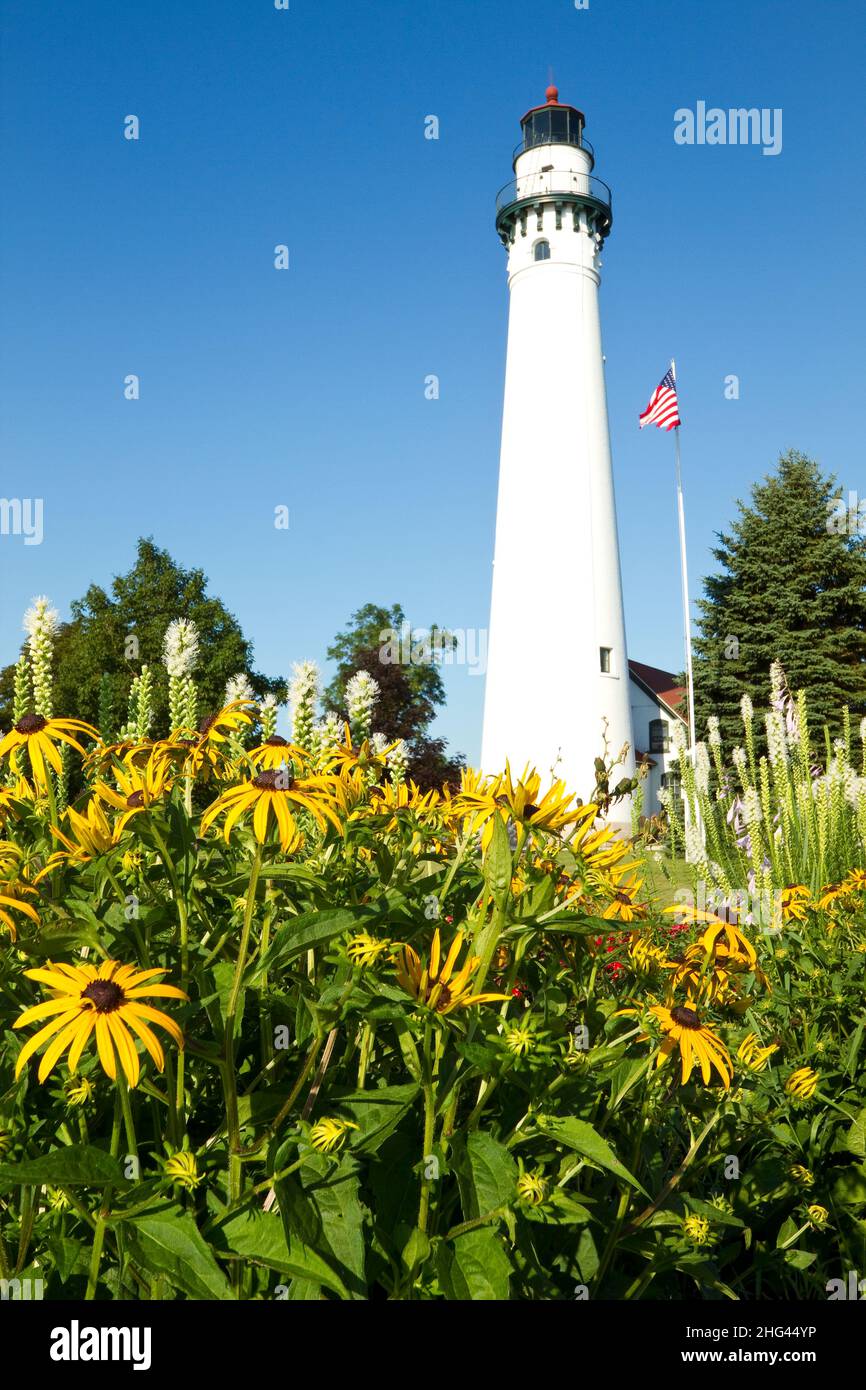 Wind Point Lighthouse Along Lake Michigan Stock Photo - Alamy