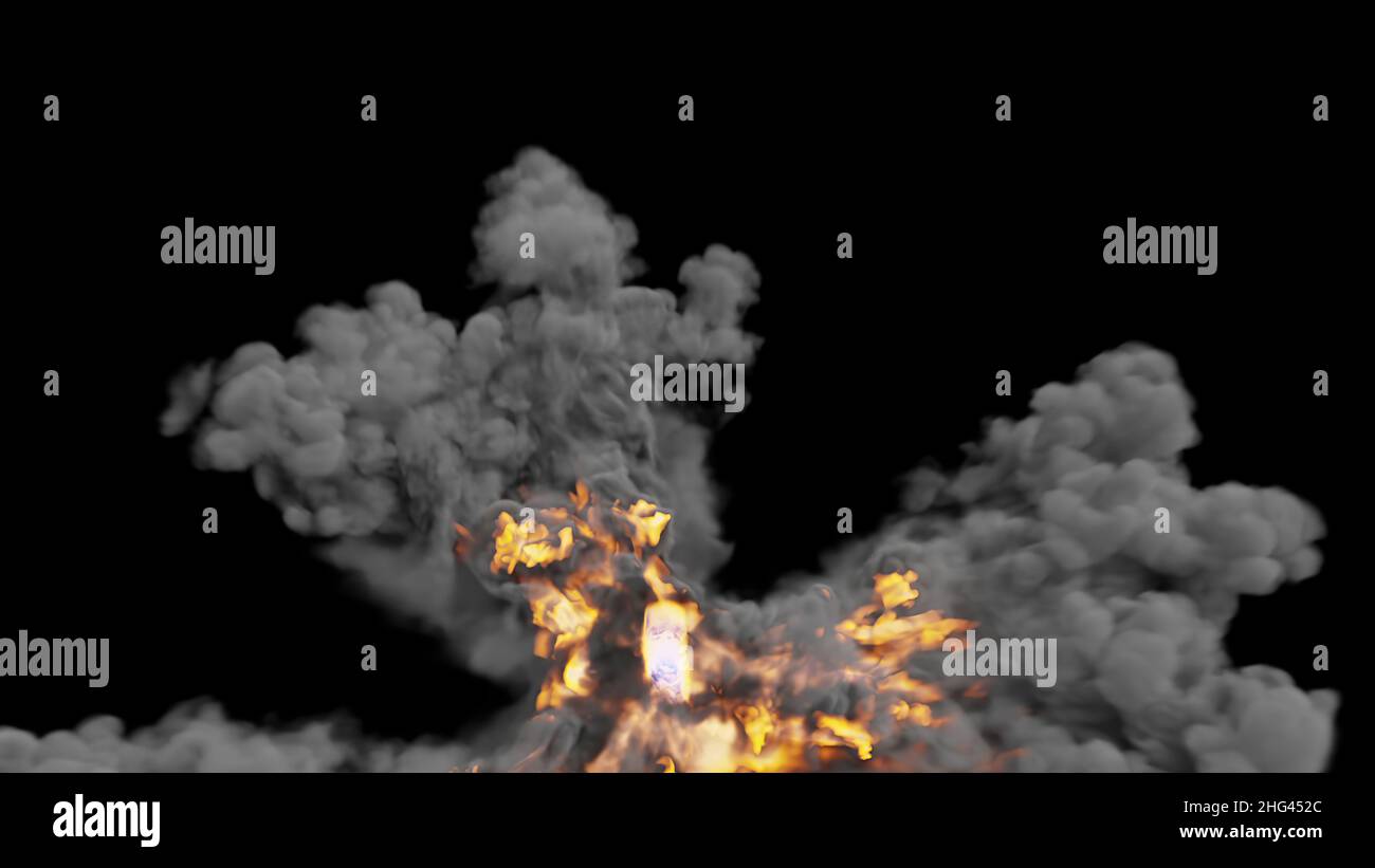 3d illustration of Fire Ball Explosion Stock Photo - Alamy