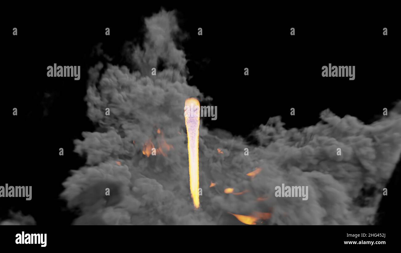 3d illustration of Fire Ball Explosion Stock Photo - Alamy