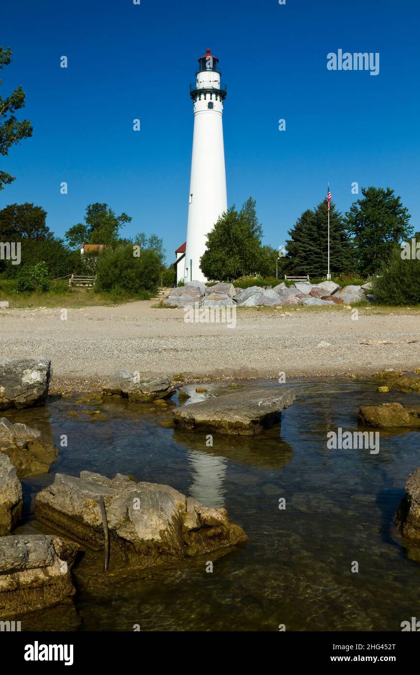 Wind Point Lighthouse Along Lake Michigan Stock Photo - Alamy