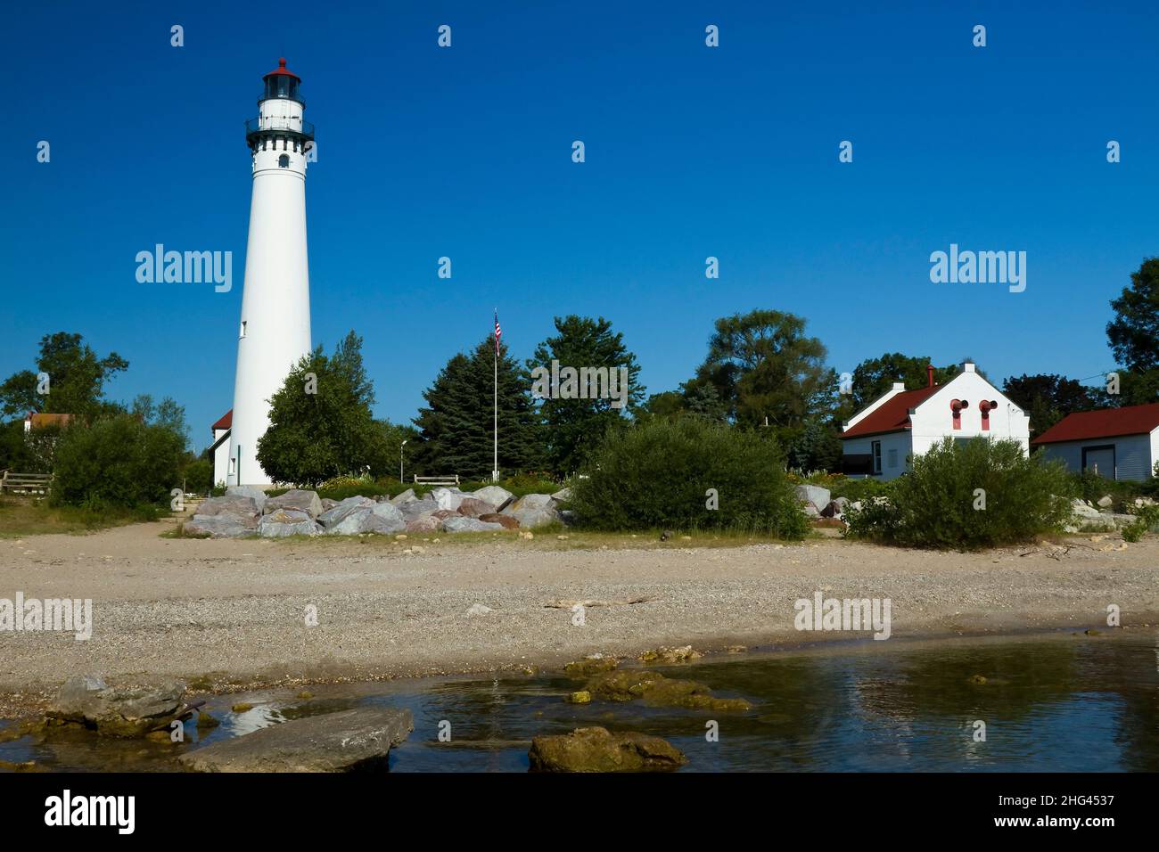 Wind Point Lighthouse Along Lake Michigan Stock Photo - Alamy