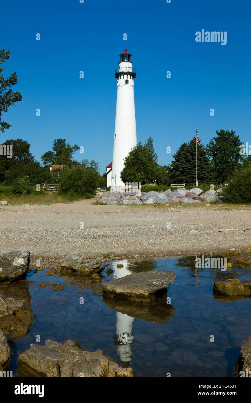 Wind Point Lighthouse Along Lake Michigan Stock Photo - Alamy