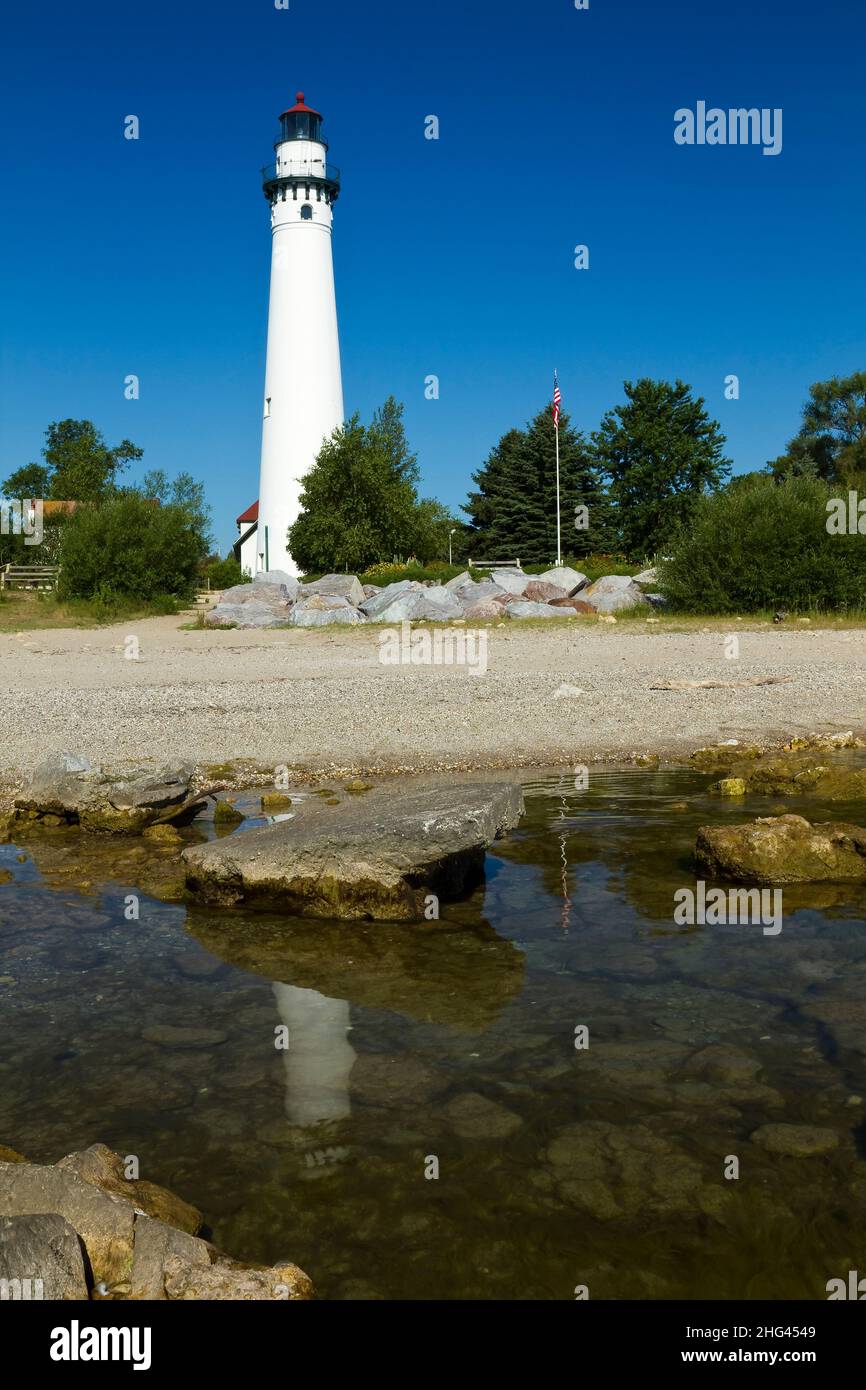 Wind Point Lighthouse Along Lake Michigan Stock Photo - Alamy