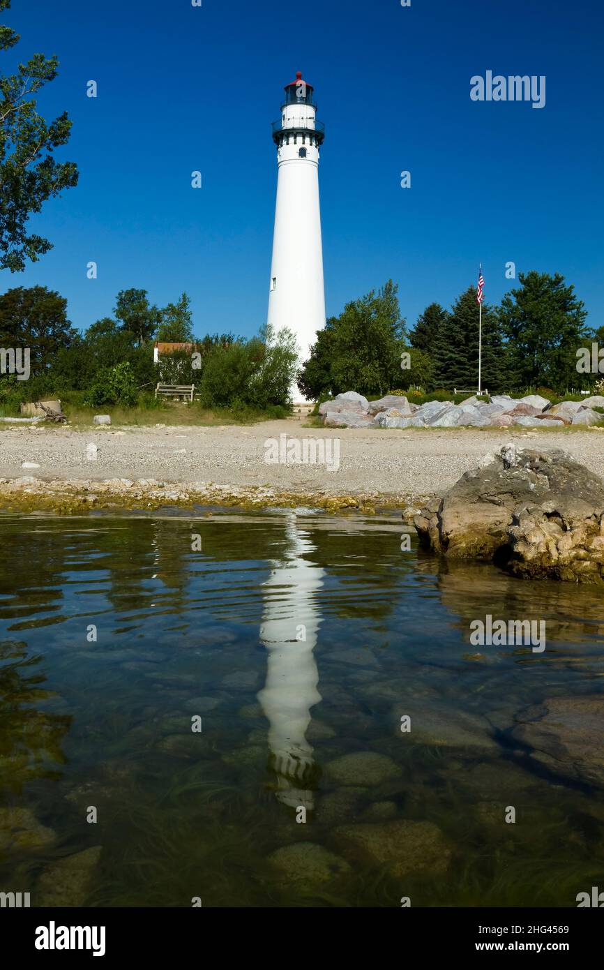 Wind Point Lighthouse Along Lake Michigan Stock Photo - Alamy