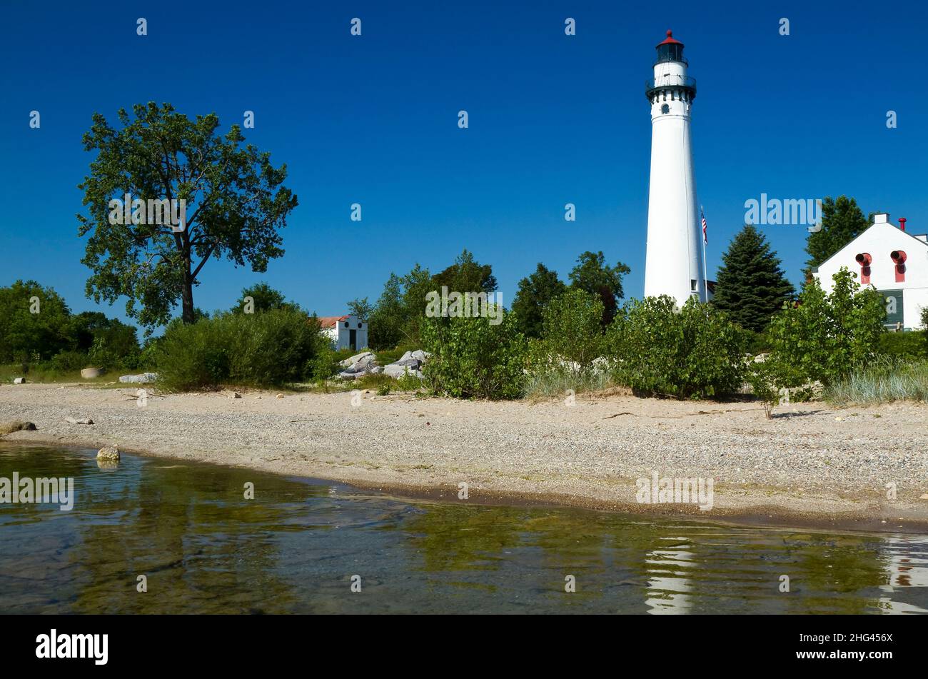 Wind Point Lighthouse Along Lake Michigan Stock Photo - Alamy