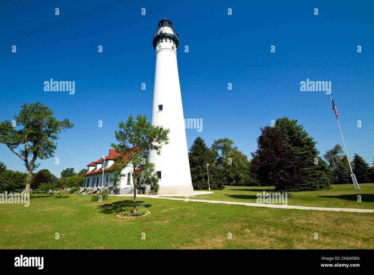 Wind Point Lighthouse Along Lake Michigan Stock Photo - Alamy
