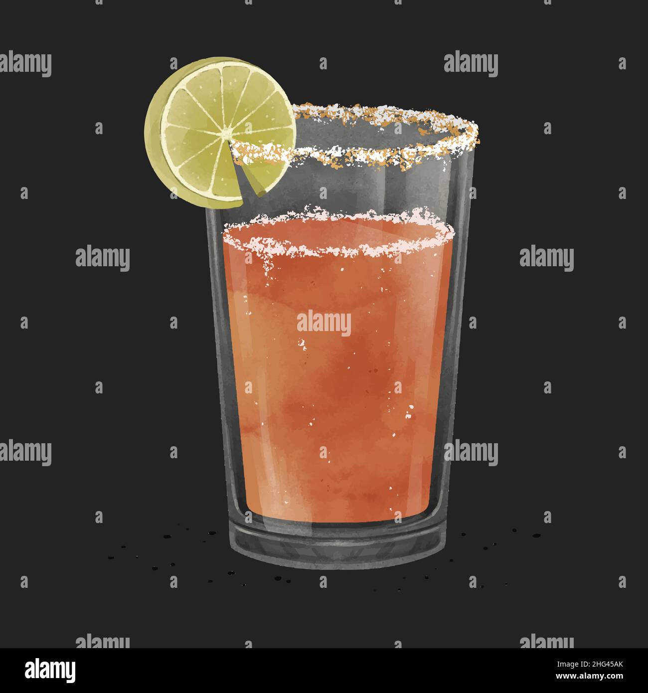 Watercolor painted michelada illustration Vector illustration Stock ...