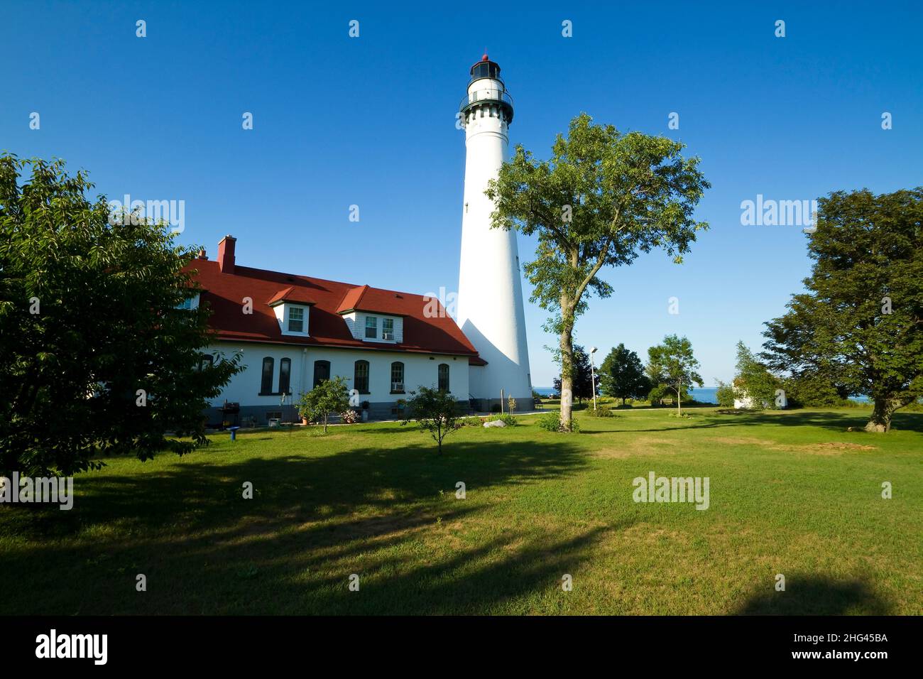Wind Point Lighthouse Along Lake Michigan Stock Photo - Alamy