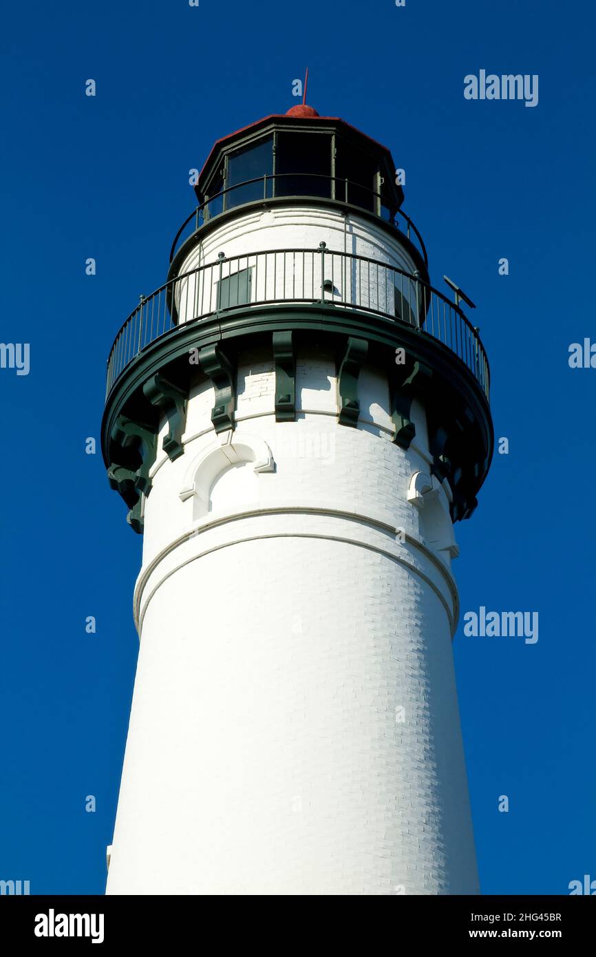 The top of Wind Point Lighthouse Stock Photo - Alamy