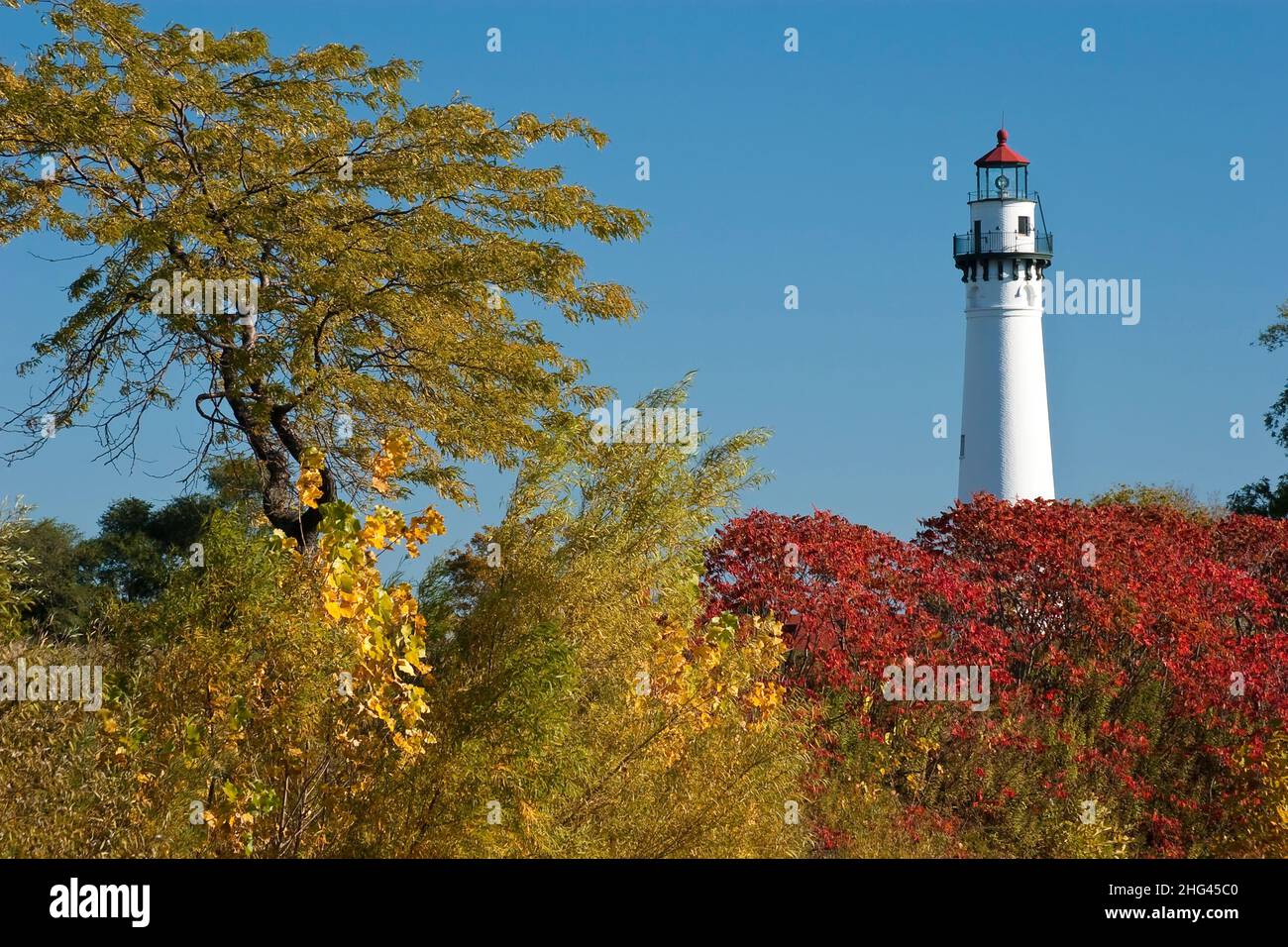 Wind Point Lighthouse during autumn Stock Photo - Alamy