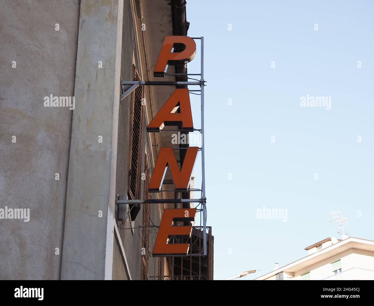 Italian bakery store sign. Pane (translation Bread Stock Photo - Alamy