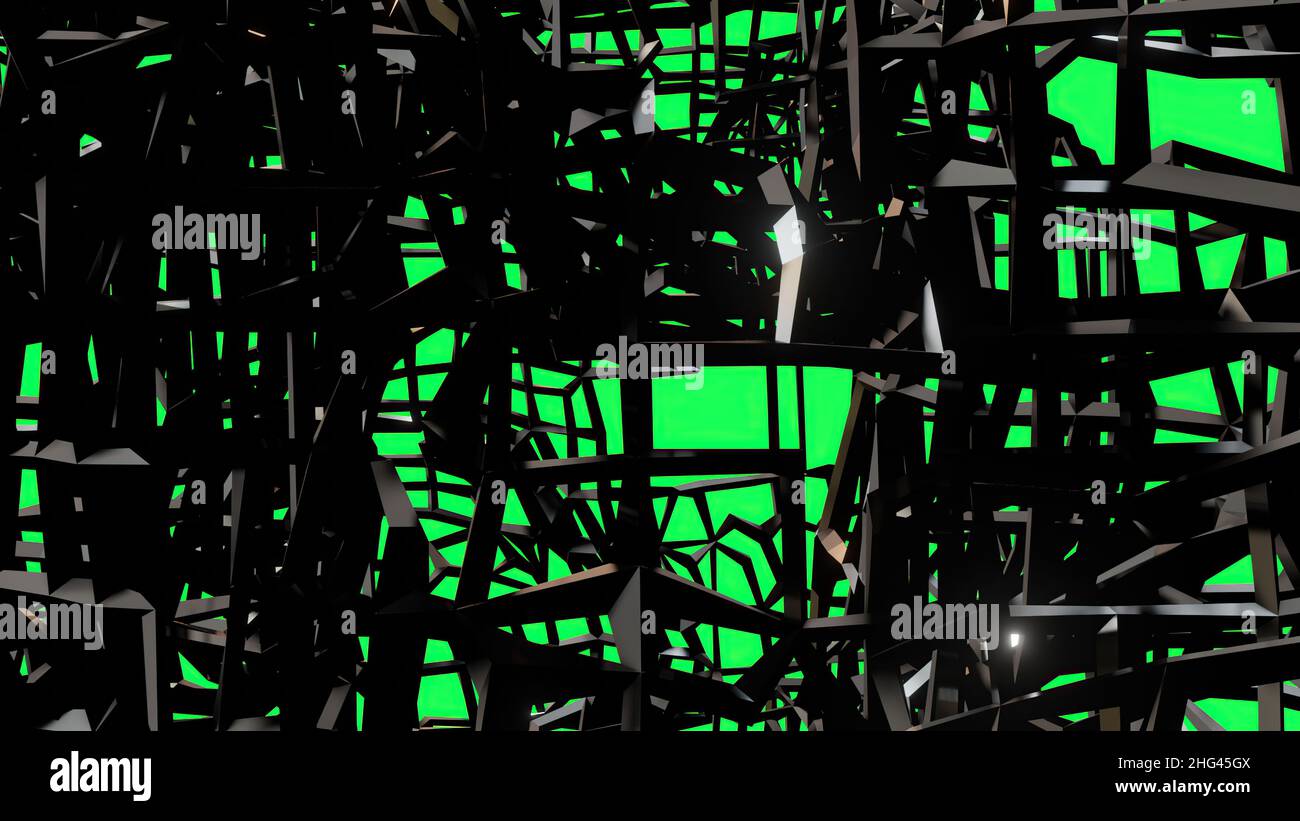 3d Illustration Abstract Wire Organic Shape Using As Modern Science Fiction Background Stock