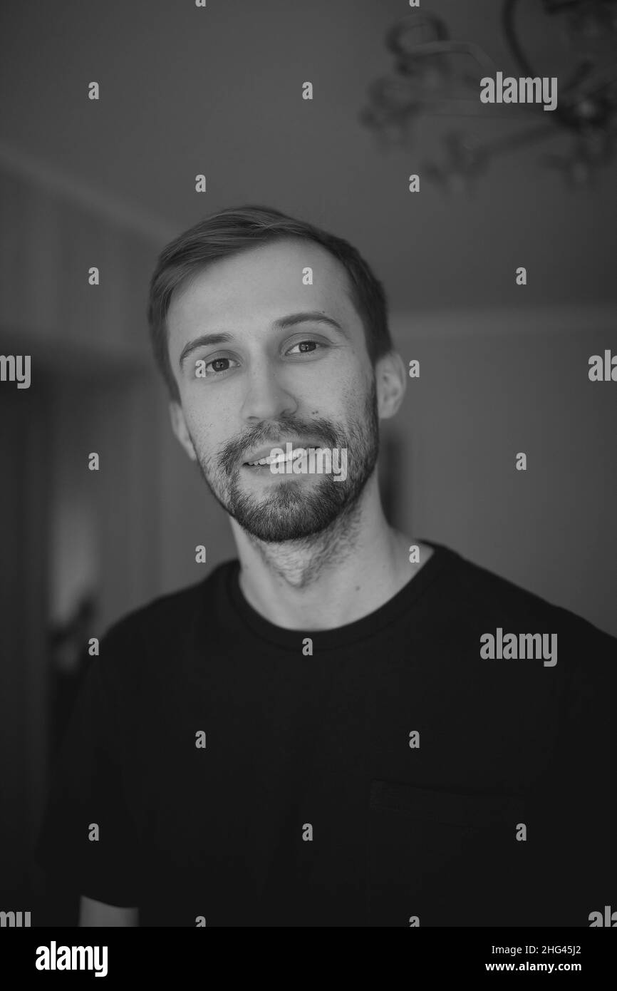 Man alone standing model Black and White Stock Photos & Images - Alamy