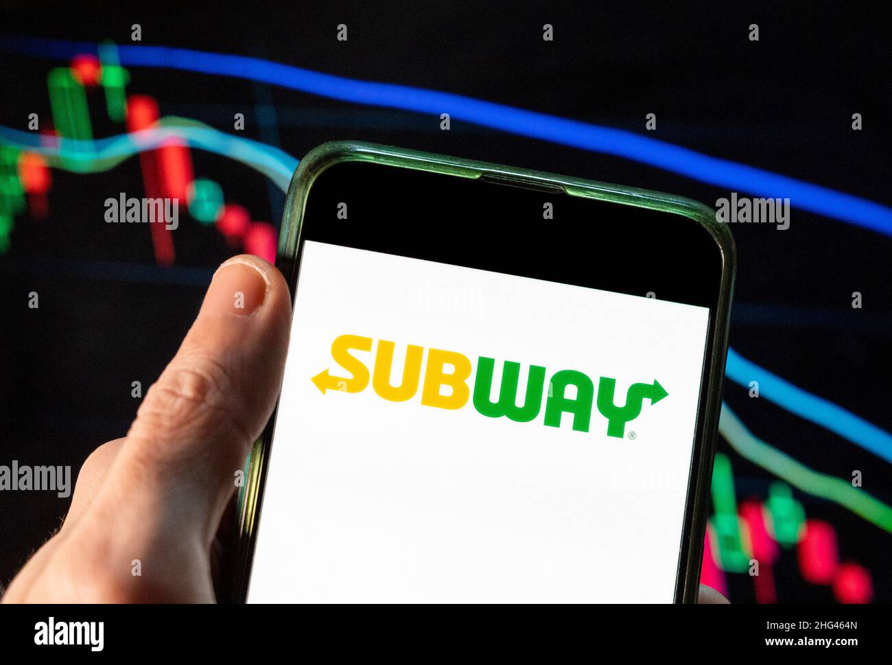 In this photo illustration the American sandwich fast food restaurant ...