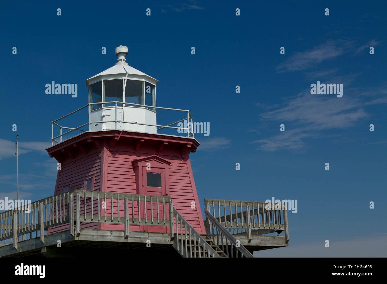 Two Rivers Lighthouse By Lake Michigan Stock Photo - Alamy