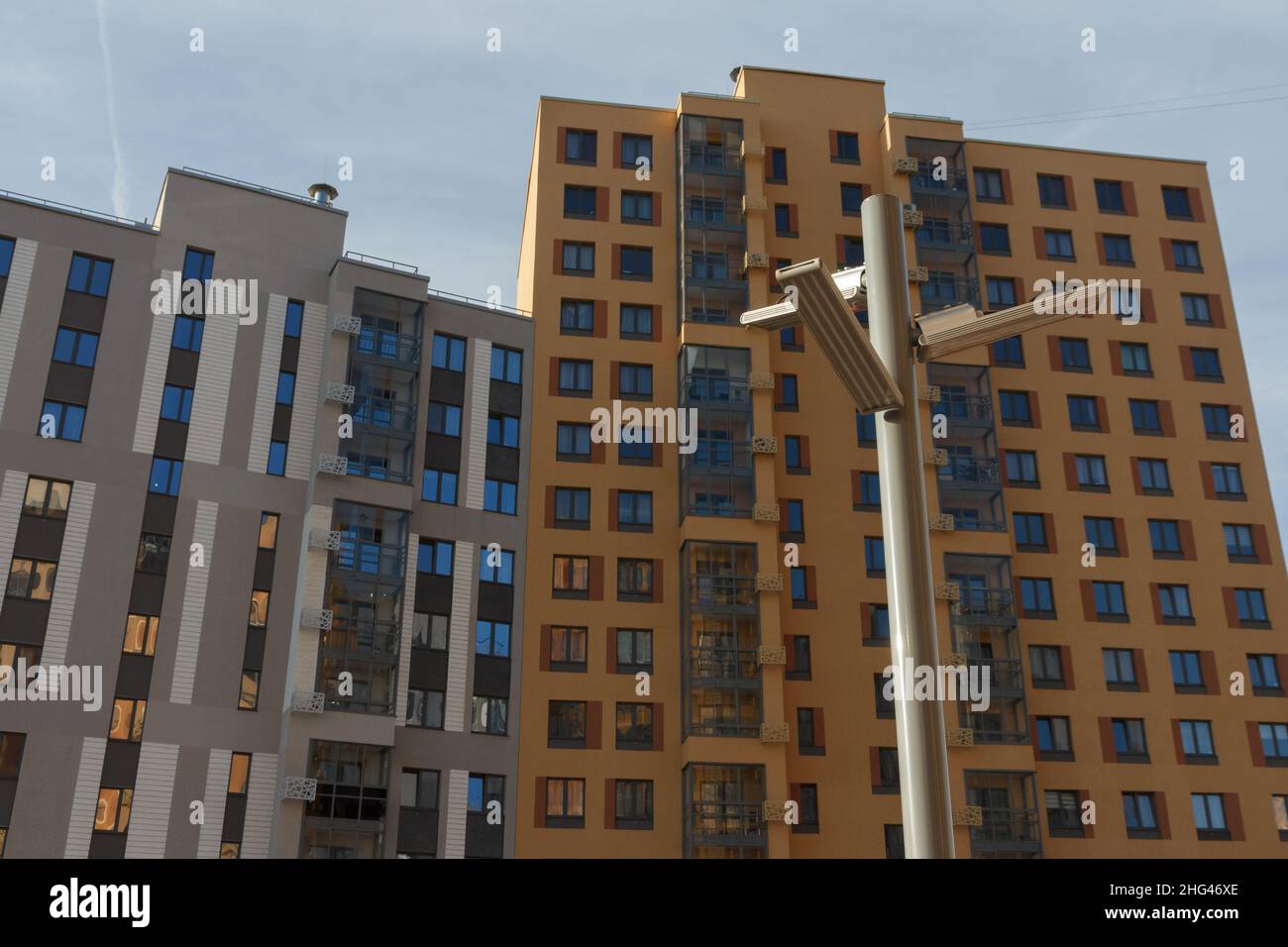 LED lighting in the life of the city. led lighting installation. Pillar ...