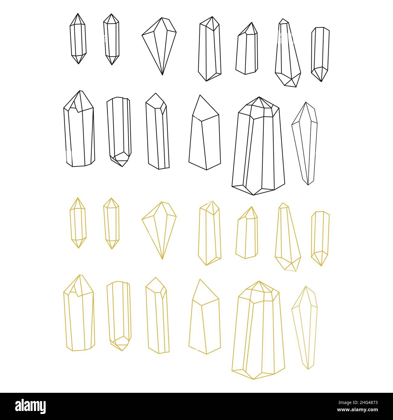 Hipster crystal outline vector illustration minimalist icon set. Linear ...
