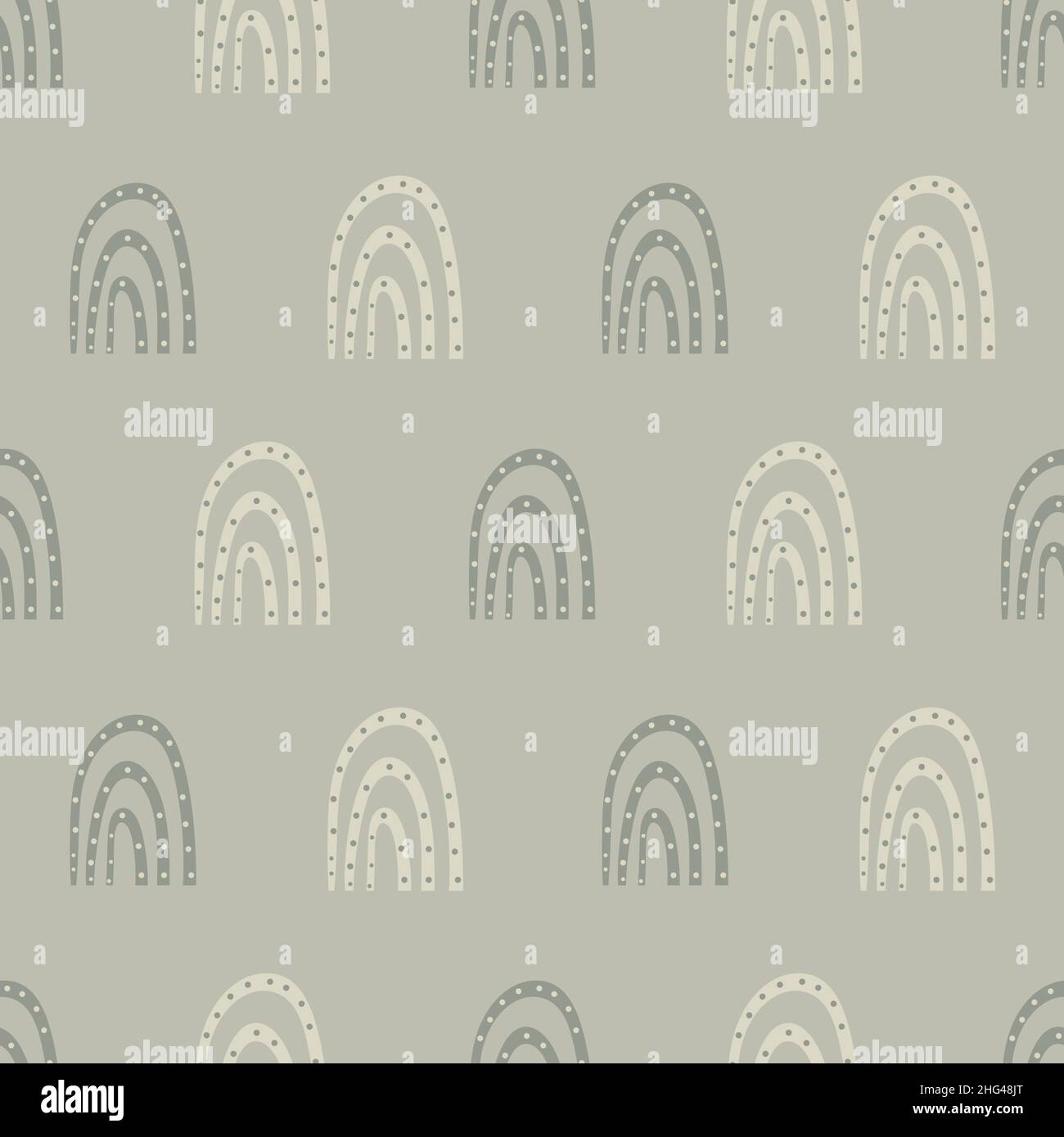 Vector dotted rainbow childish seamless pattern background. Neutral ...