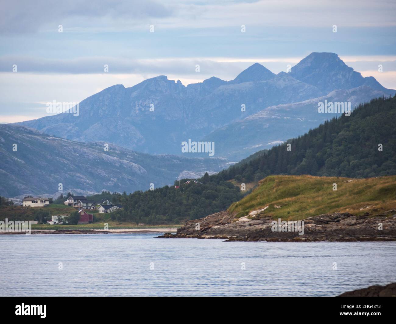 Bodo, Norway - August 18, 2019: Mountain landscape near Bodo, Norway ...