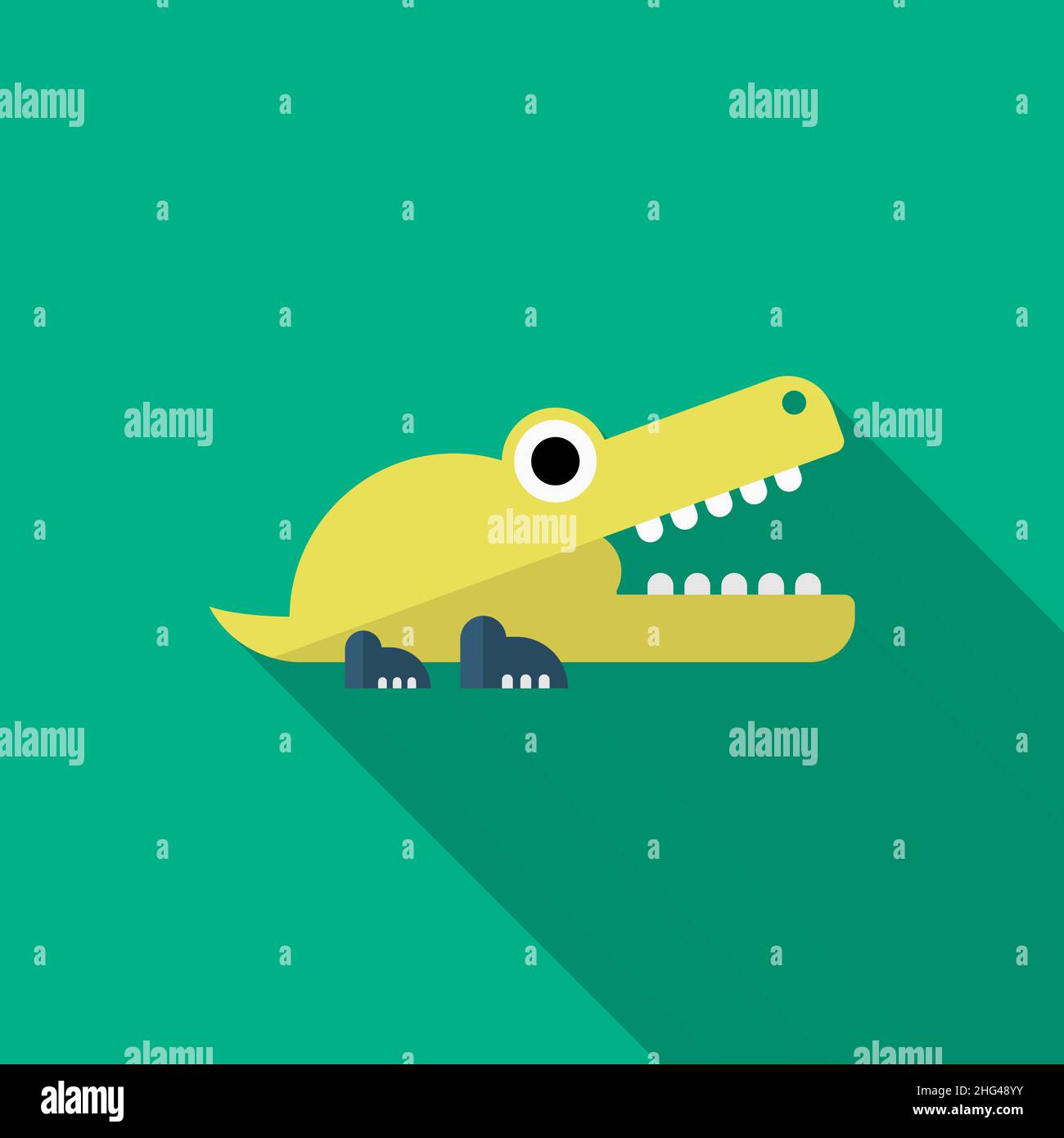 Alligator toy icon , Vector flat long shadow design. Children's toys ...