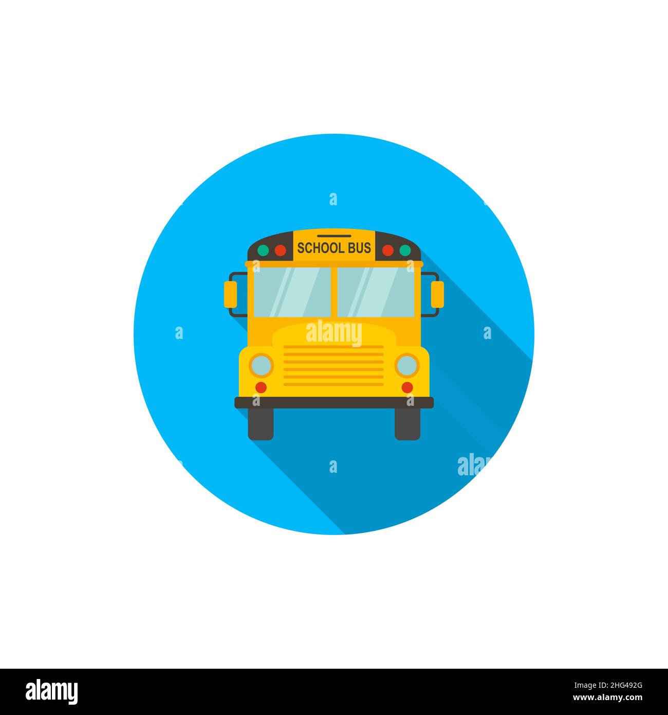 School Bus icon , Vector flat long shadow design. In education concept ...