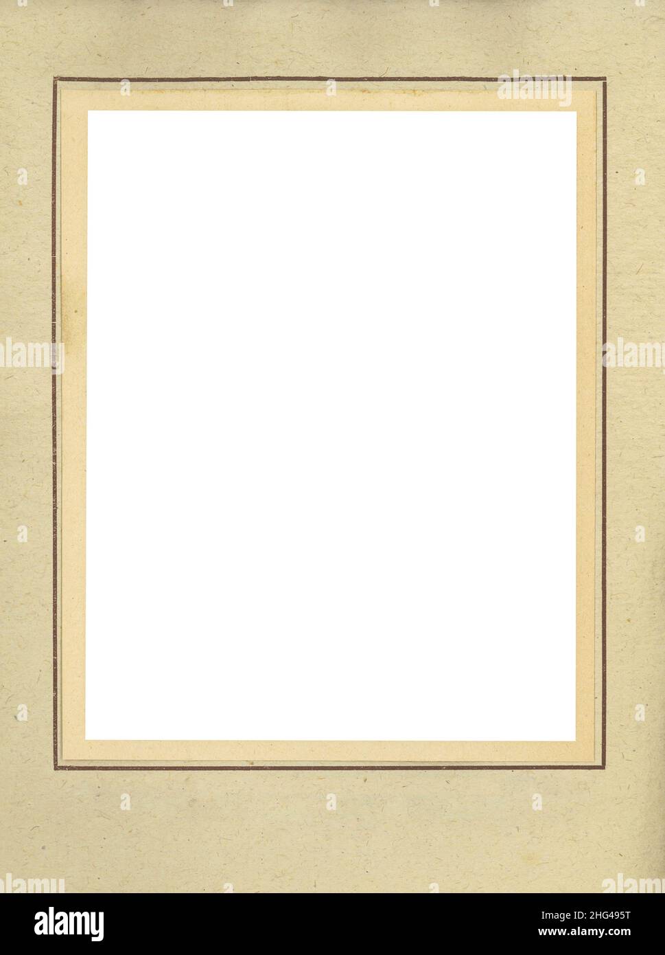 Vintage paper photo frame of an antique photo album with a blank space ...