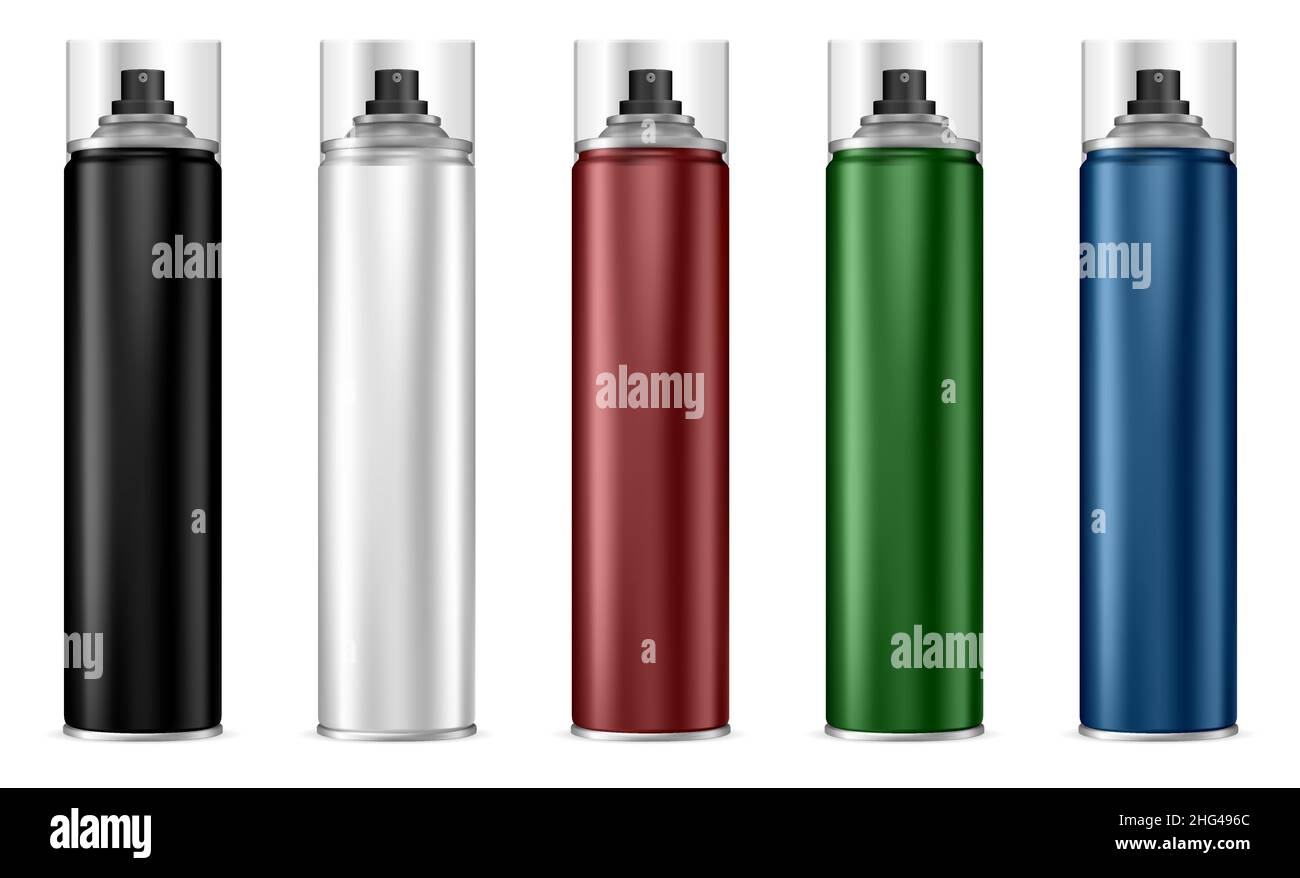 Aerosol spray can. Aluminum cylinder paint bottle. Steel aerosol tin ...