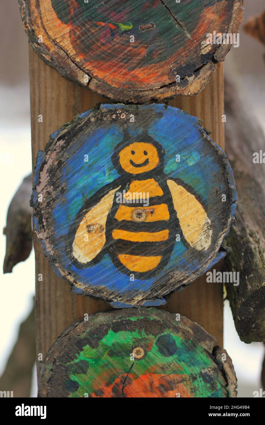 Cute cartoon bumblebee hand craft Stock Photo - Alamy