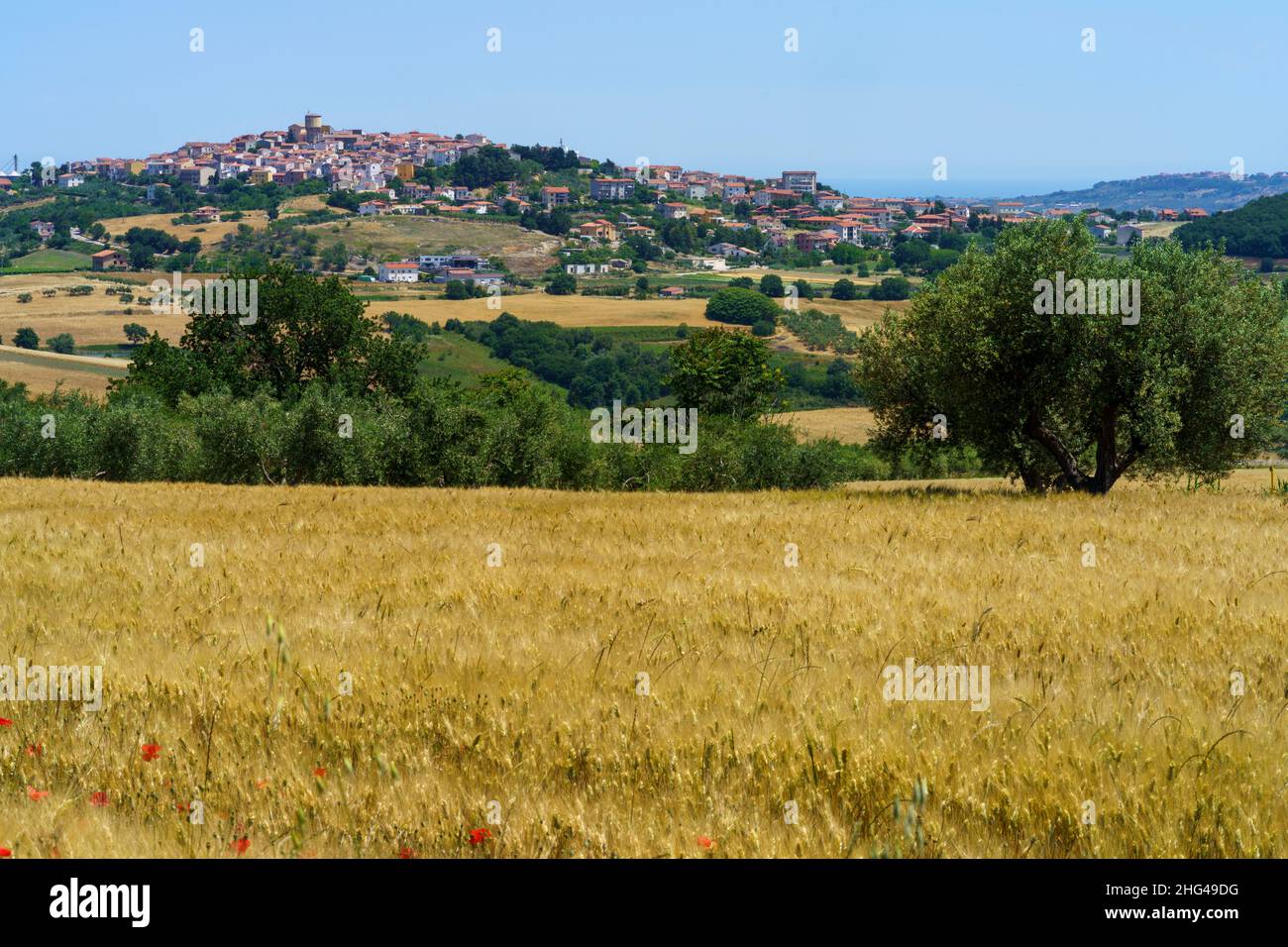Landscape in Campobasso province, Molise, Italy, along the road to ...