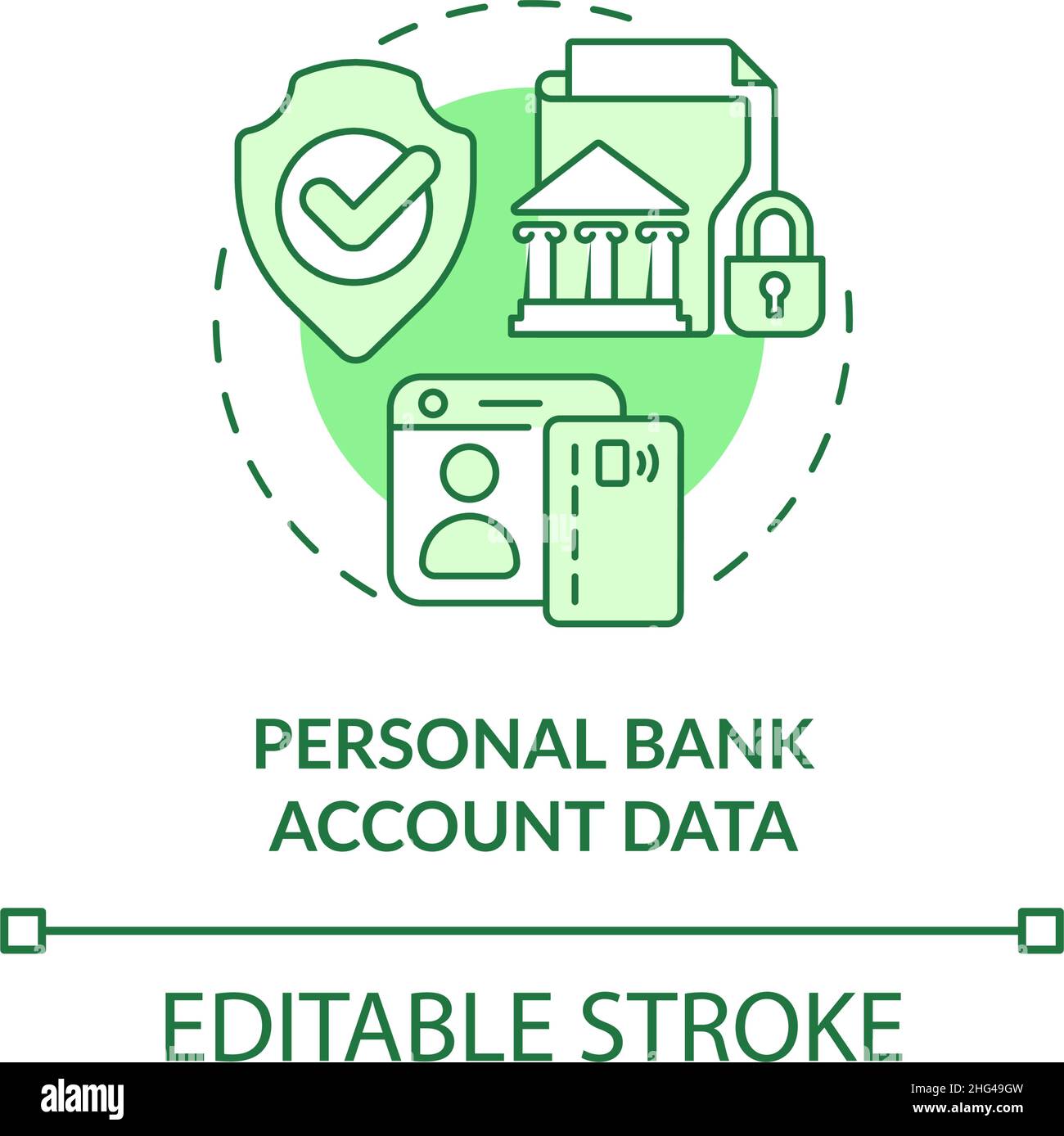 Personal bank account data green concept icon Stock Vector Image & Art ...