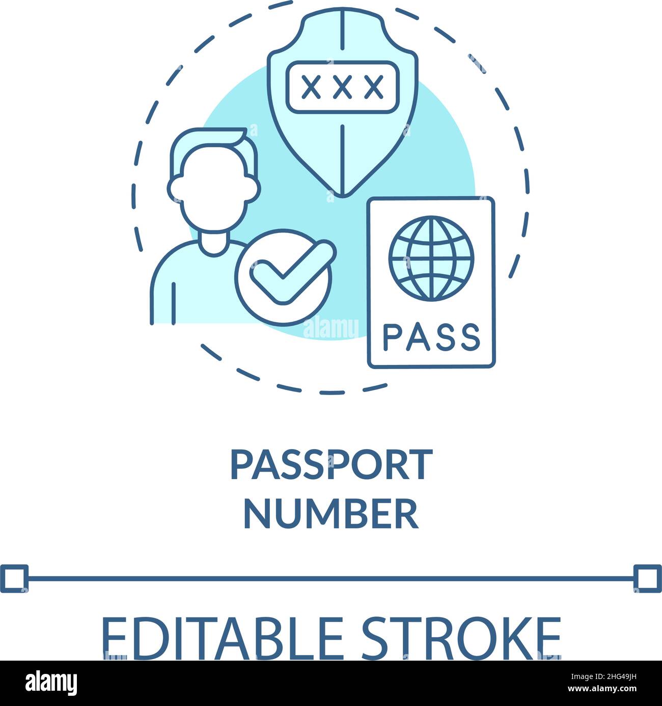 Passport number turquoise concept icon Stock Vector Image & Art - Alamy