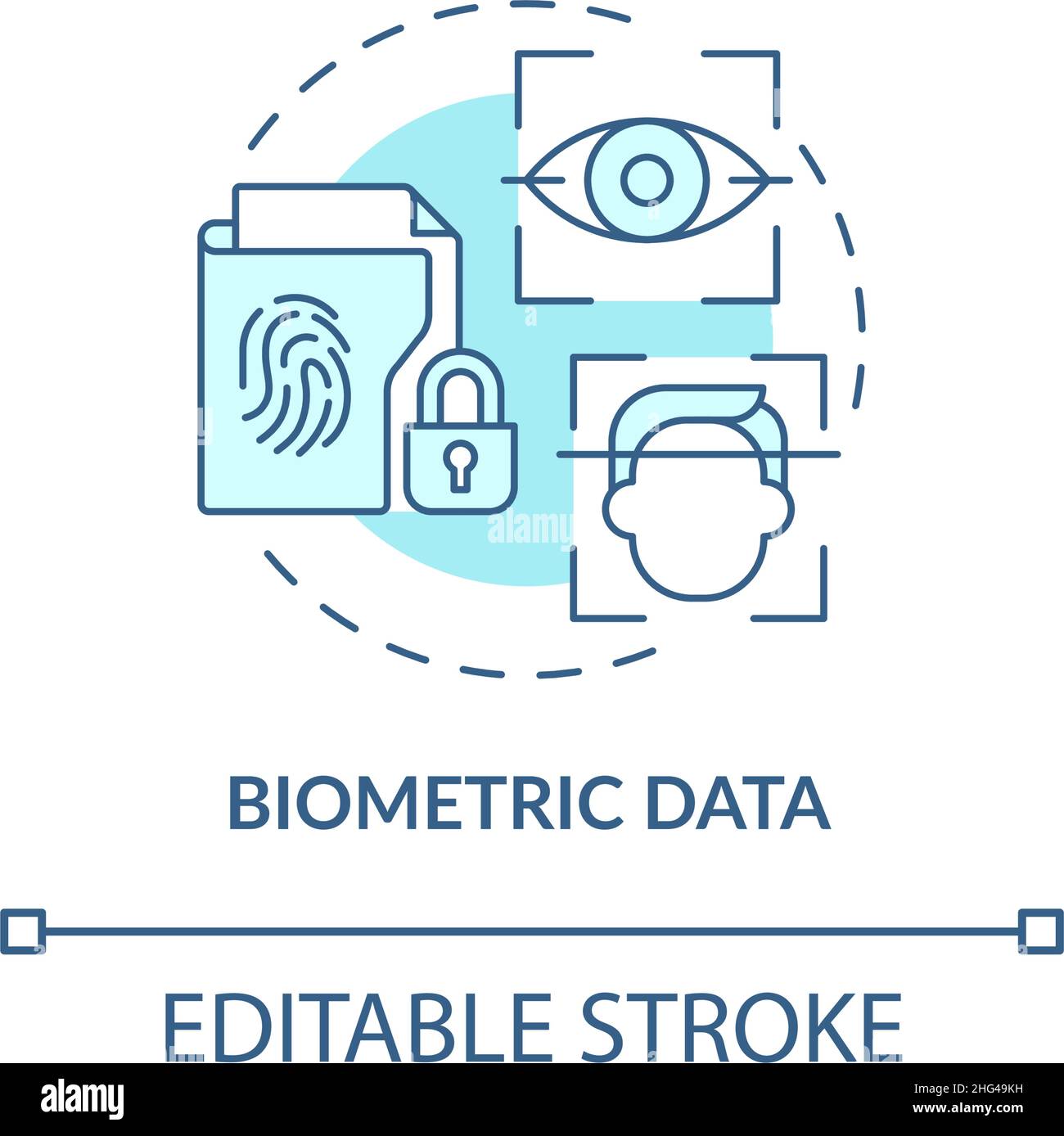 Biometric data turquoise concept icon Stock Vector Image & Art - Alamy