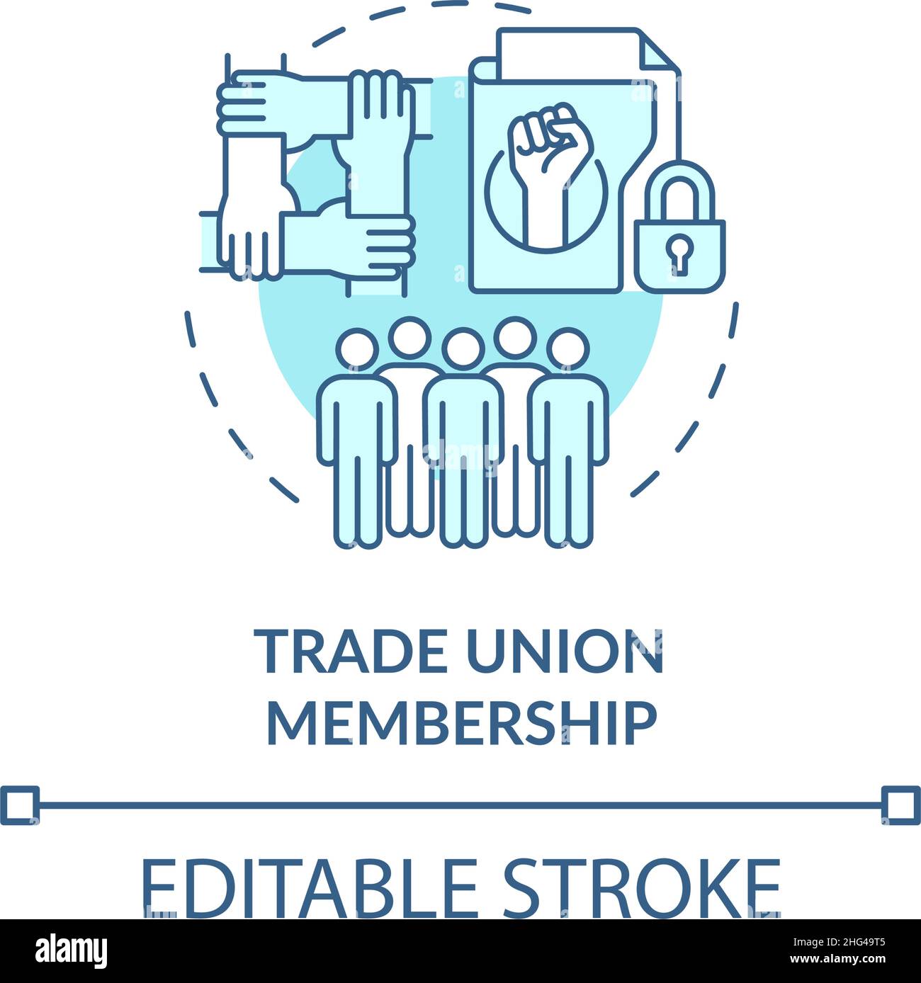 Trade union membership turquoise concept icon Stock Vector Image & Art ...