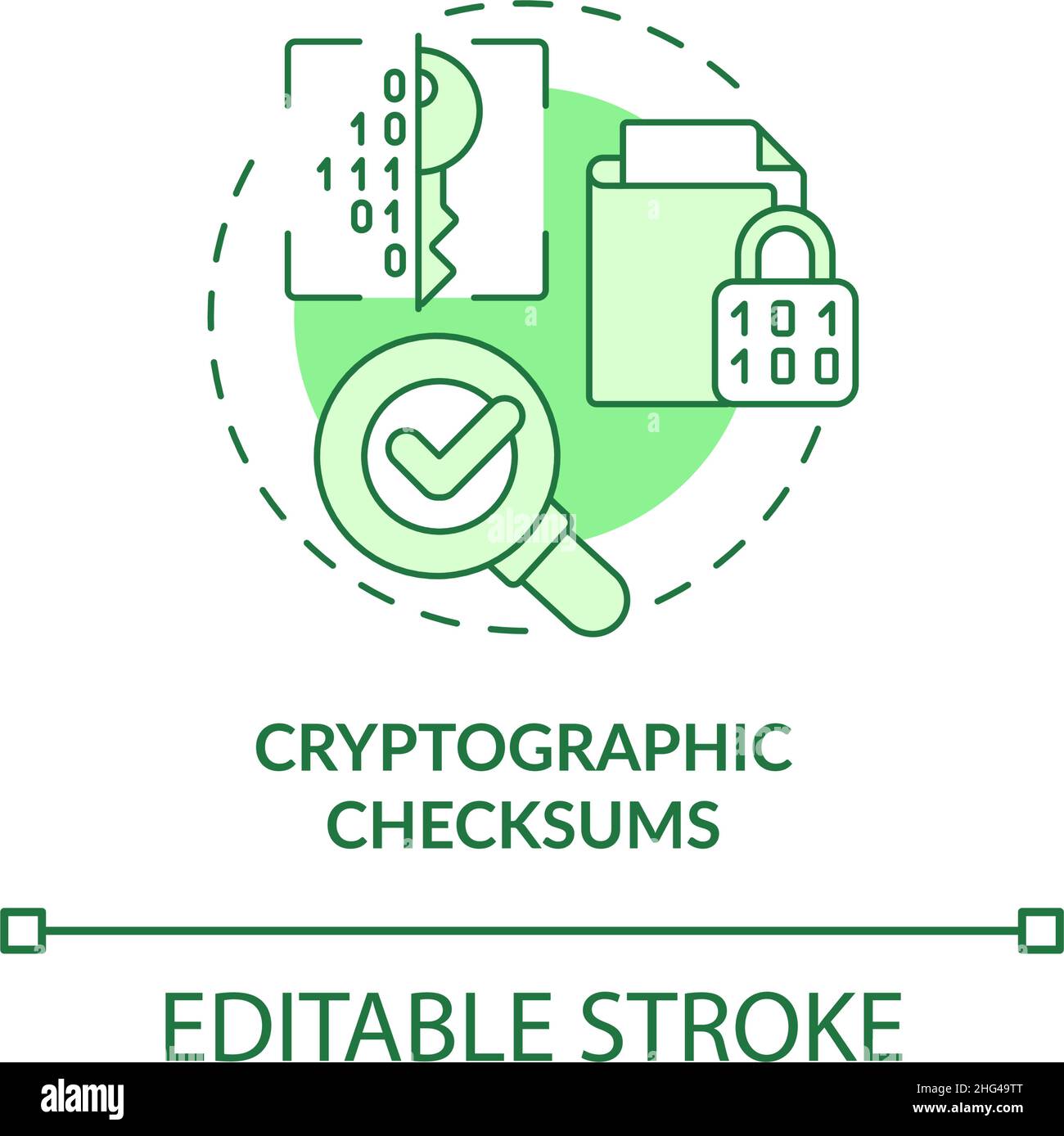 Cryptographic checksums green concept icon Stock Vector Image & Art - Alamy