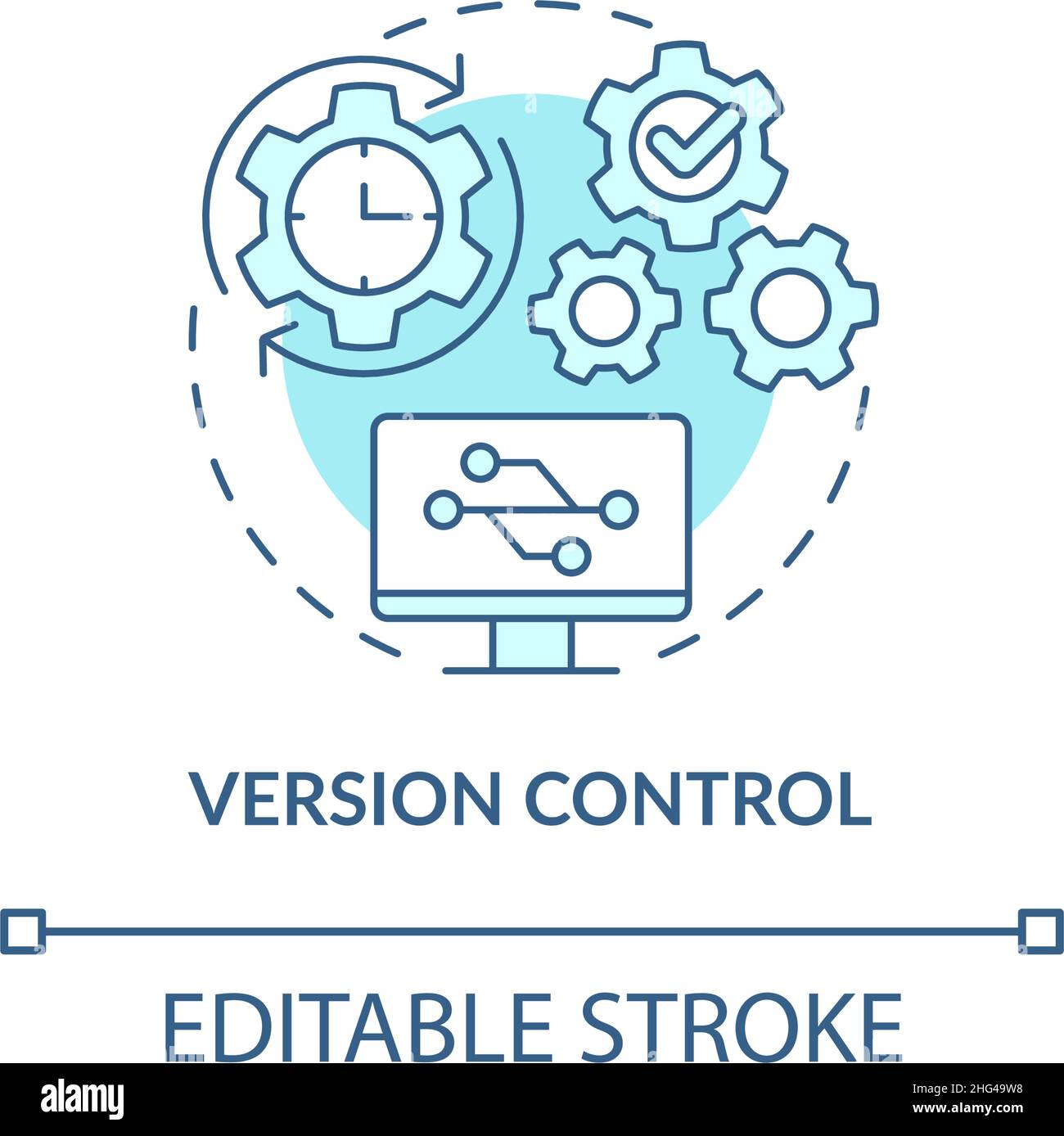 Version control turquoise concept icon Stock Vector Image & Art - Alamy
