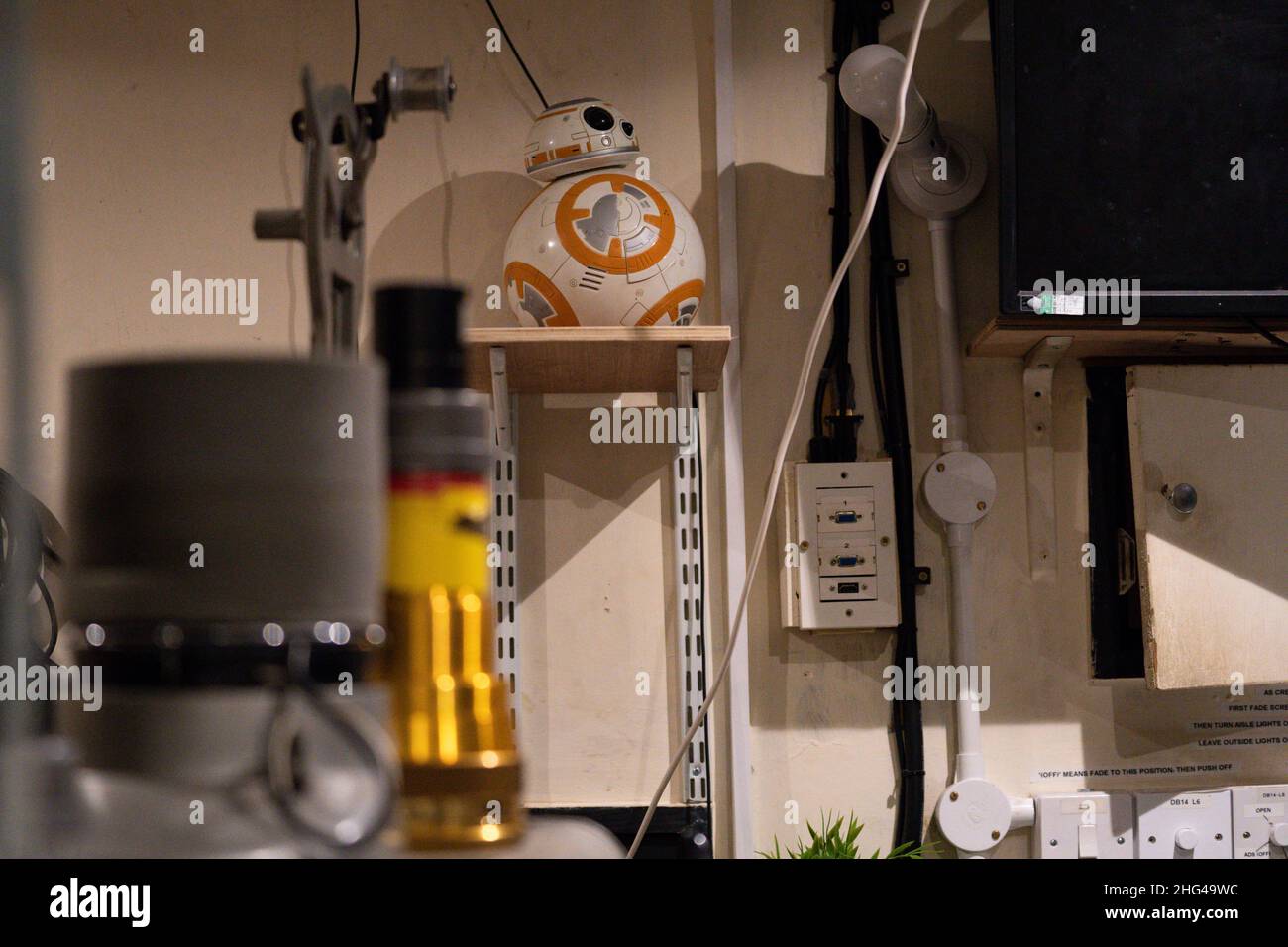 A general view inside the projection booth ahead of the reopening of ...