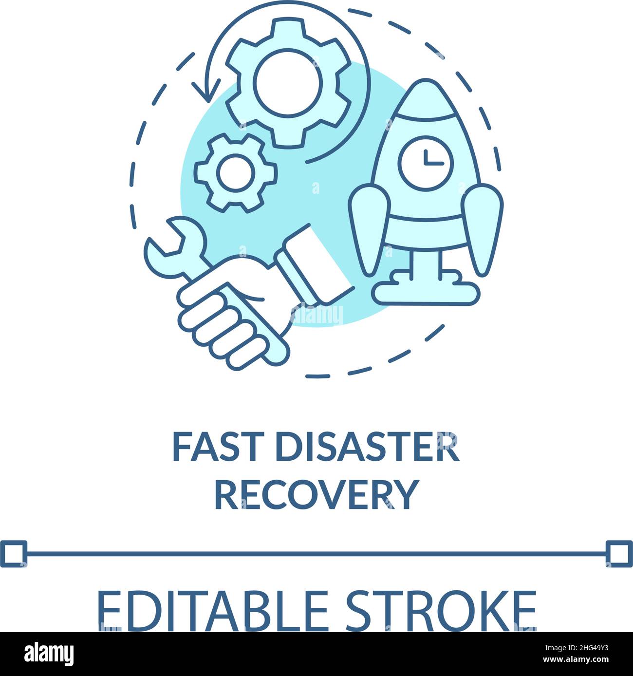 Fast disaster recovery turquoise concept icon Stock Vector Image & Art ...