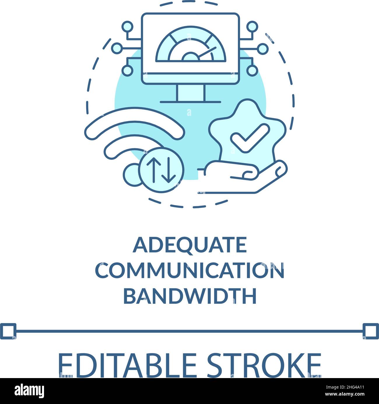 Adequate communication bandwidth turquoise concept icon Stock Vector ...