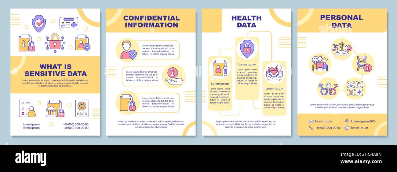 Sensitive data types yellow brochure template Stock Vector Image & Art ... Sensitive data types yellow brochure template Stock Vector Image & Art ...