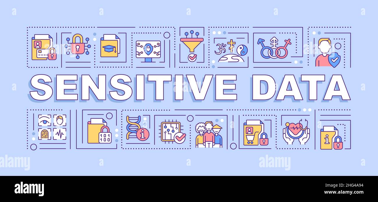 Sensitive data word concepts purple banner Stock Vector Image & Art - Alamy