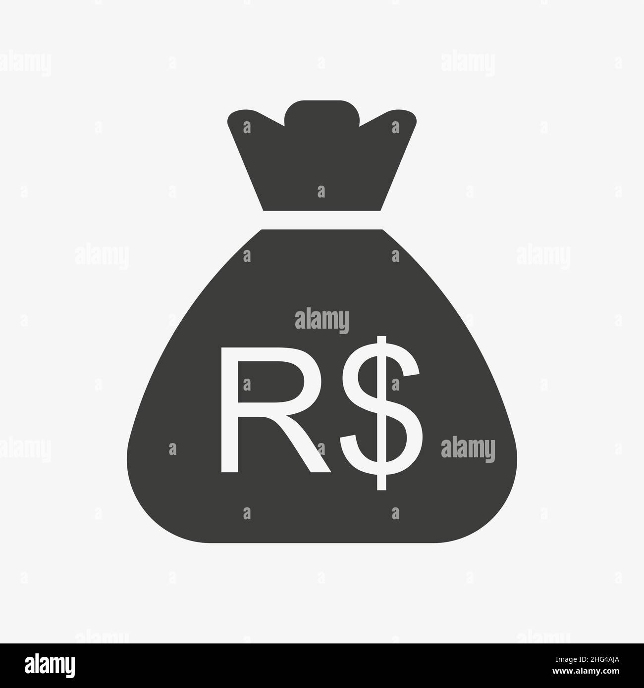 Brazilian real icon. Sack with currency of Brazil Stock Vector Image ...