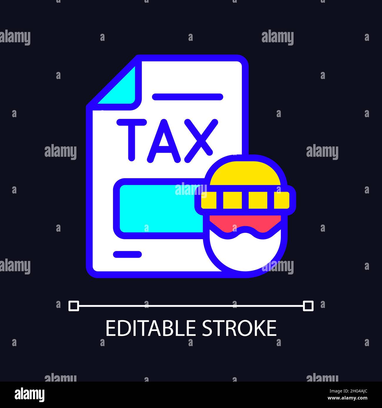 Tax evasion RGB color icon for dark theme Stock Vector Image & Art - Alamy
