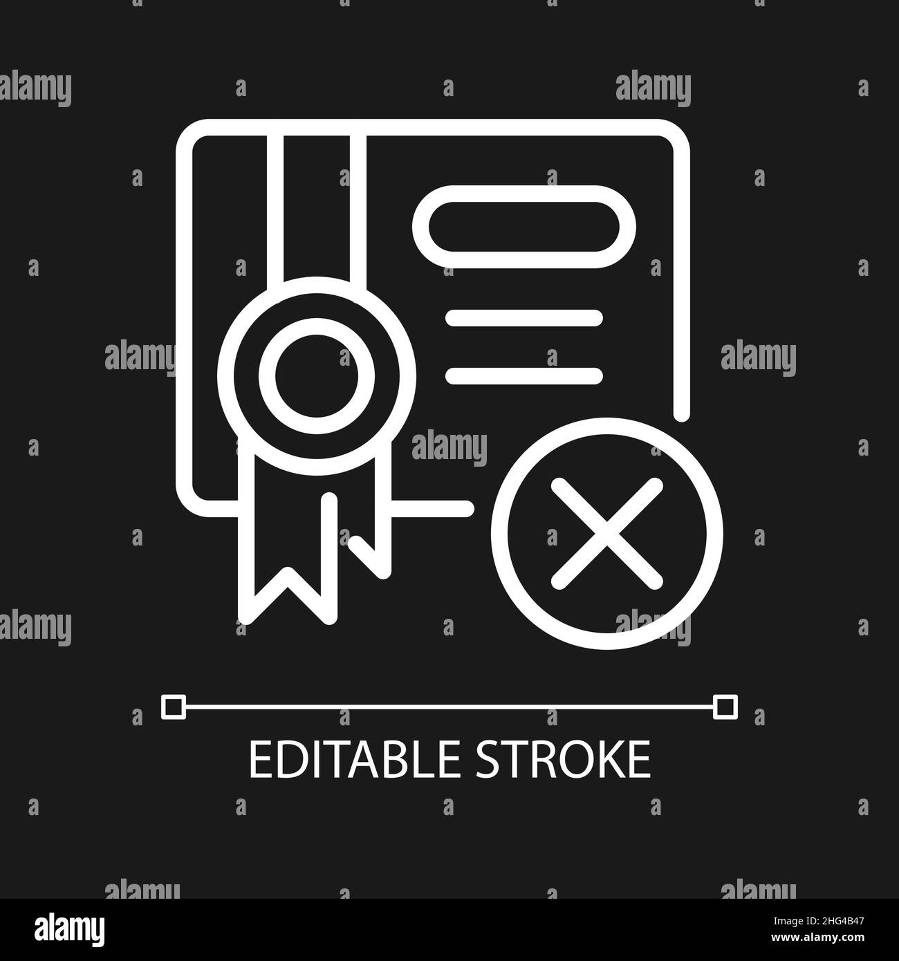 Submission decline white linear icon for dark theme Stock Vector Image ...