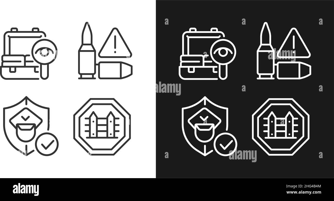 Checkpoint examination linear icons set for dark and light mode Stock ...