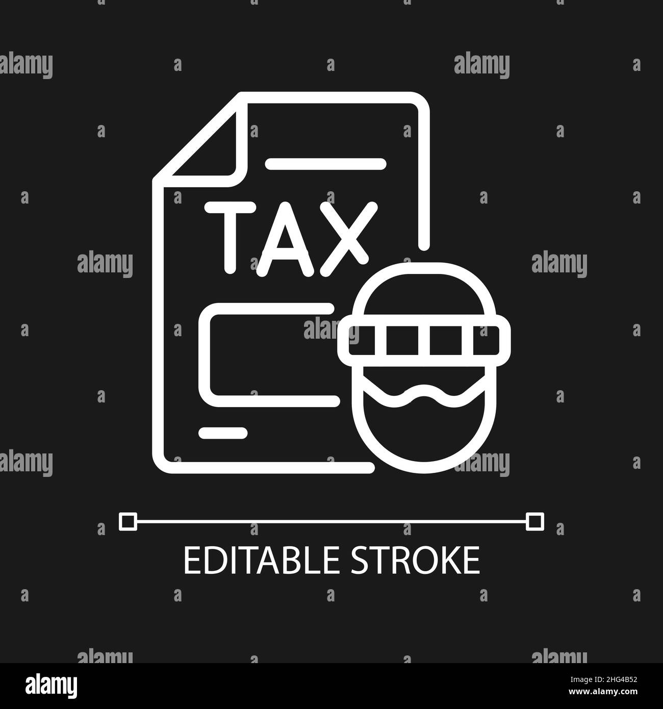 Tax evasion white linear icon for dark theme Stock Vector Image & Art ...