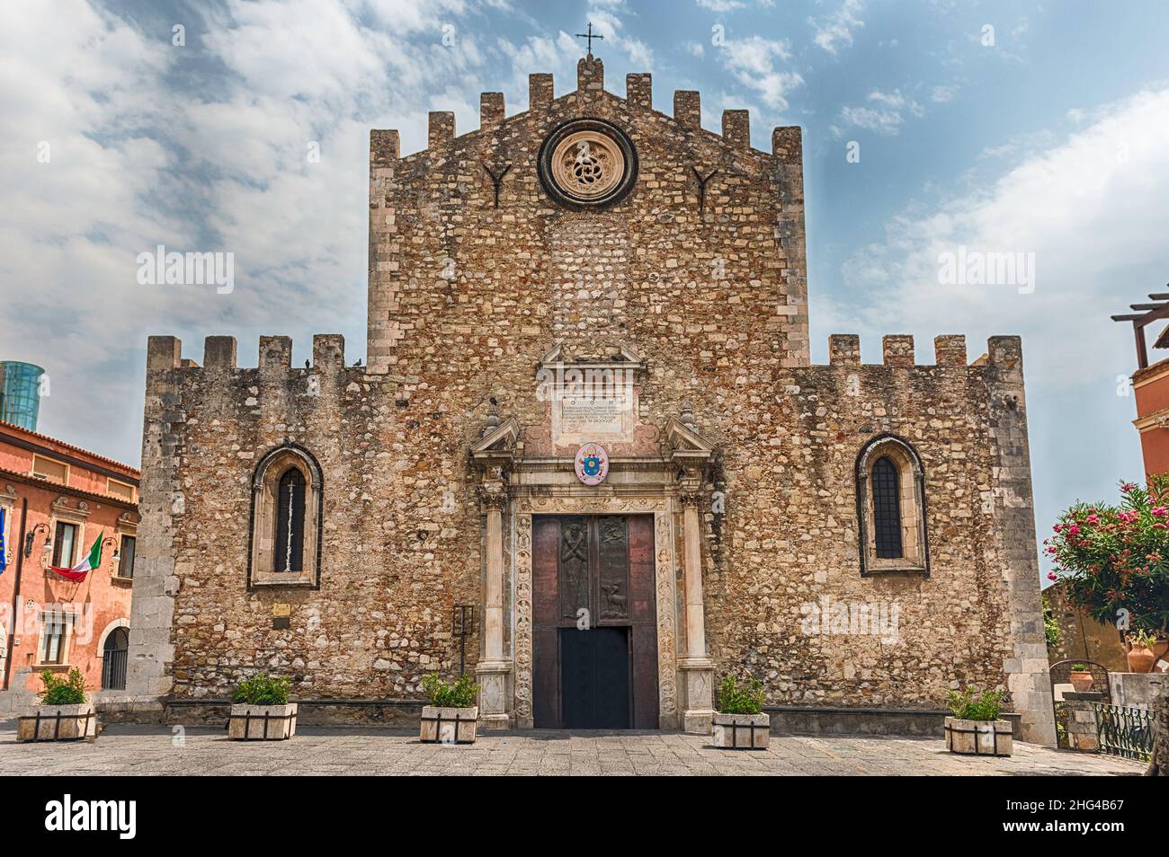 The scenic facade of the Cathedral dedicated to St. Nicholas, one of ...