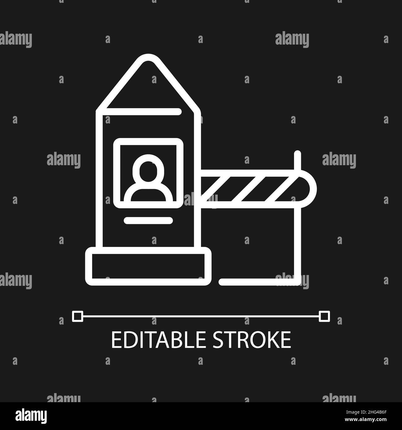 Land border checkpoint white linear icon for dark theme Stock Vector ...