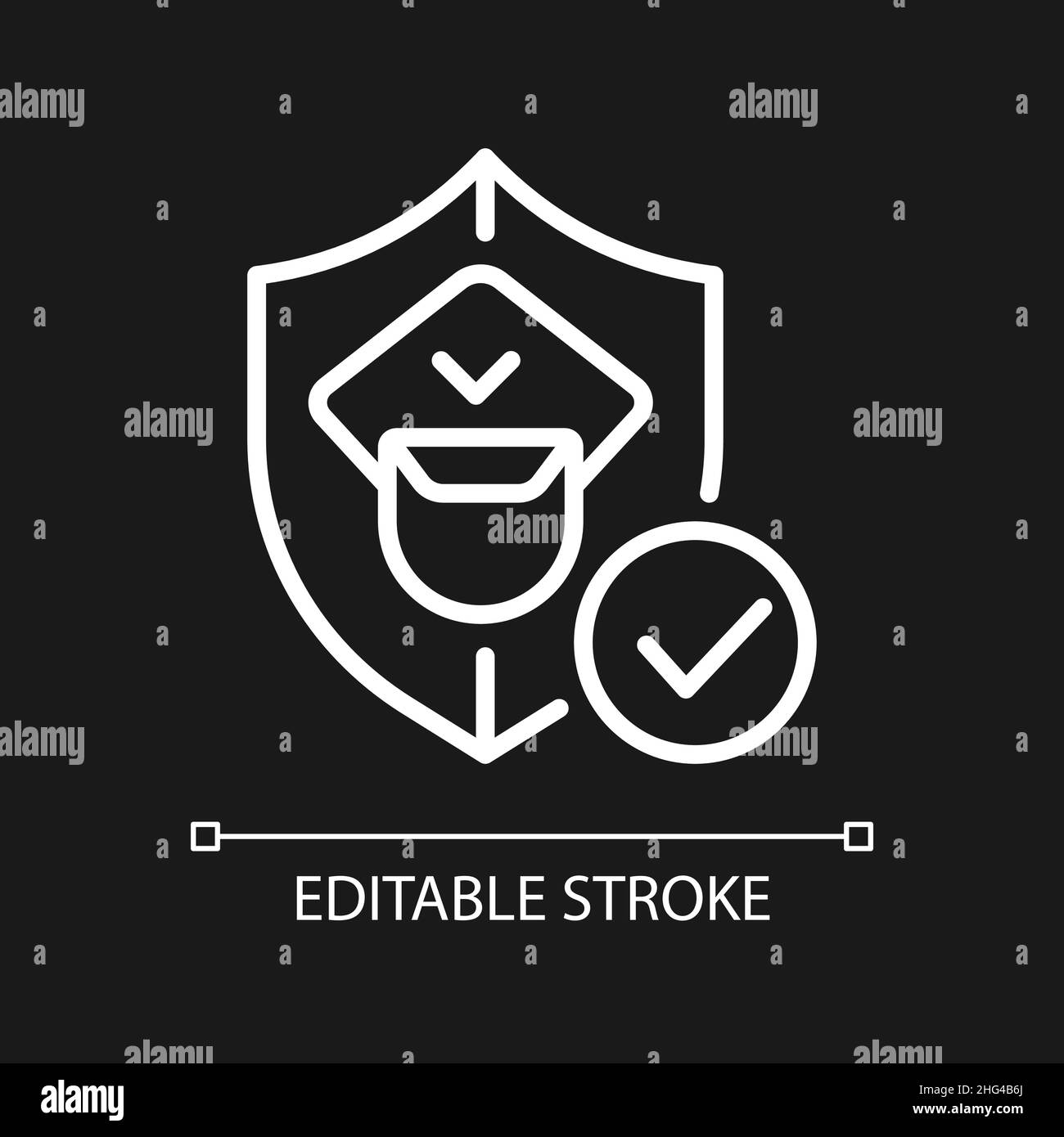 Customs officer white linear icon for dark theme Stock Vector Image ...