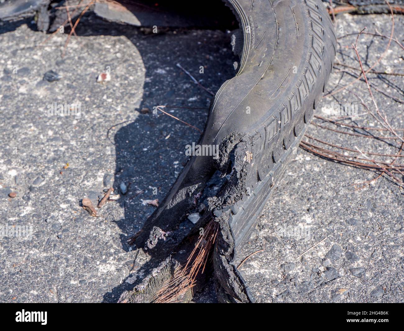 Tyre puncture burst blowout hi-res stock photography and images - Alamy