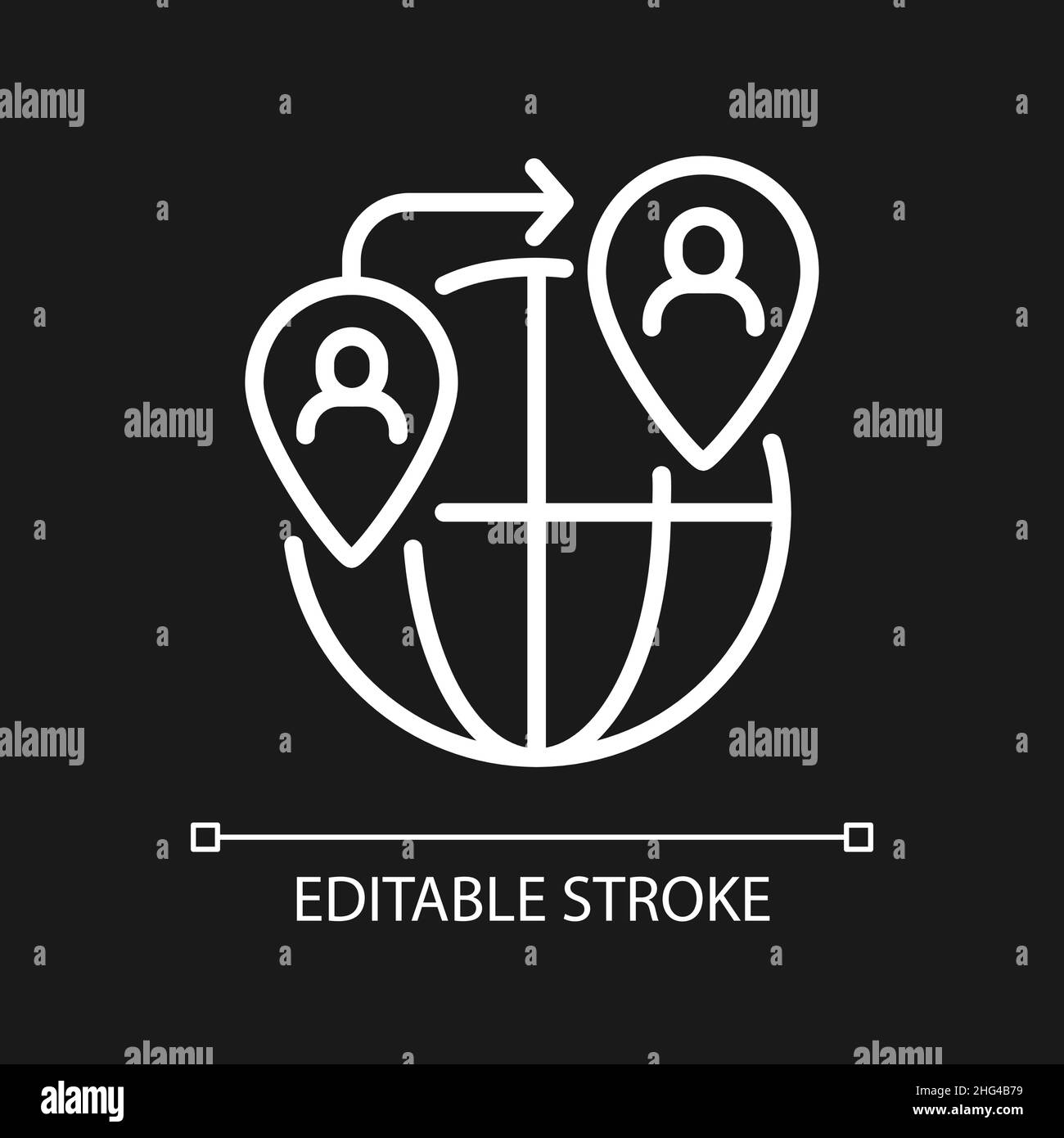 People smuggling white linear icon for dark theme Stock Vector Image ...